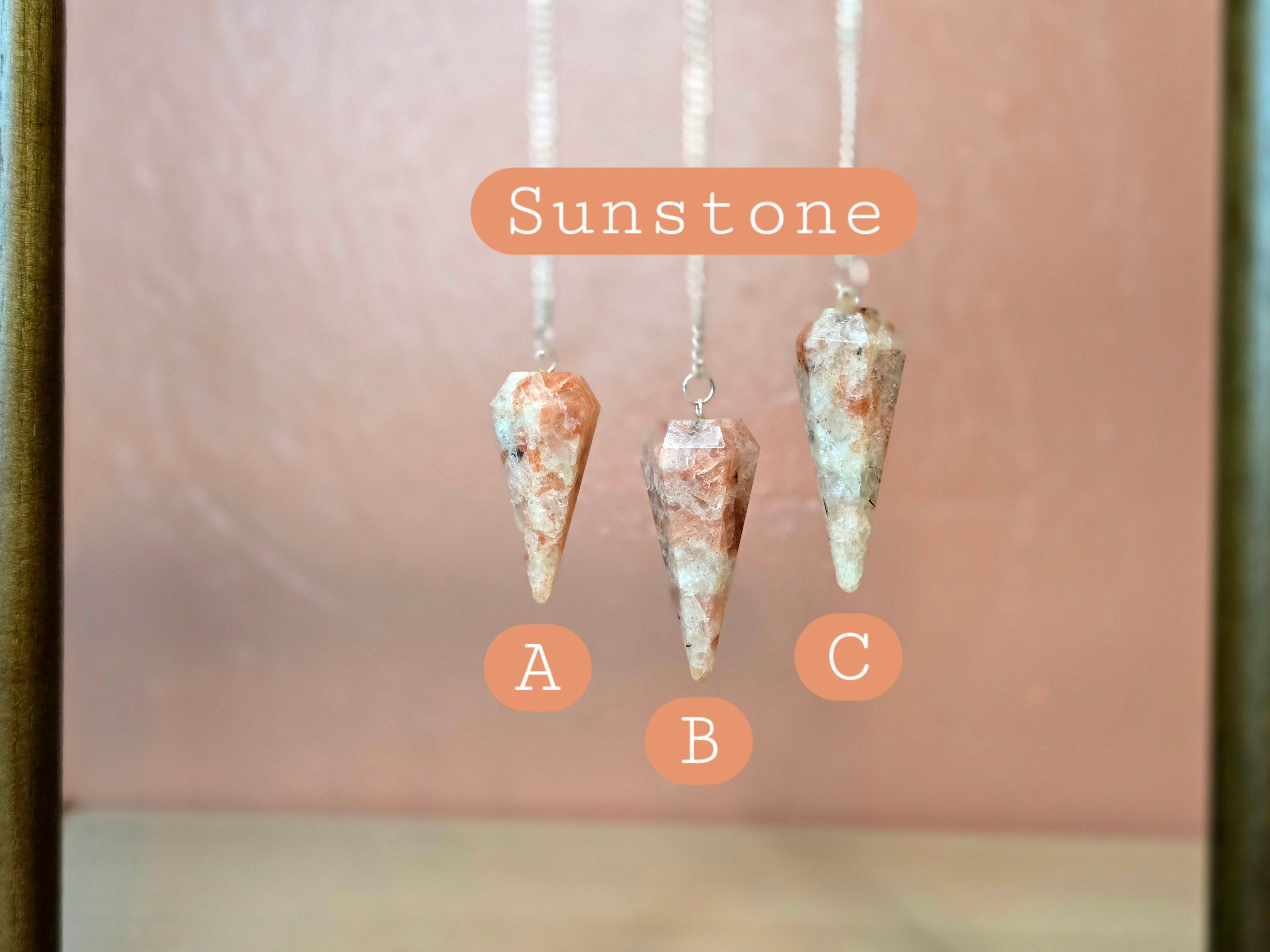 Sunstone Pendulum | Divination Tool | Crystal Pendulum | Witchcraft | Dowsing | Pagan | Cleansed ...