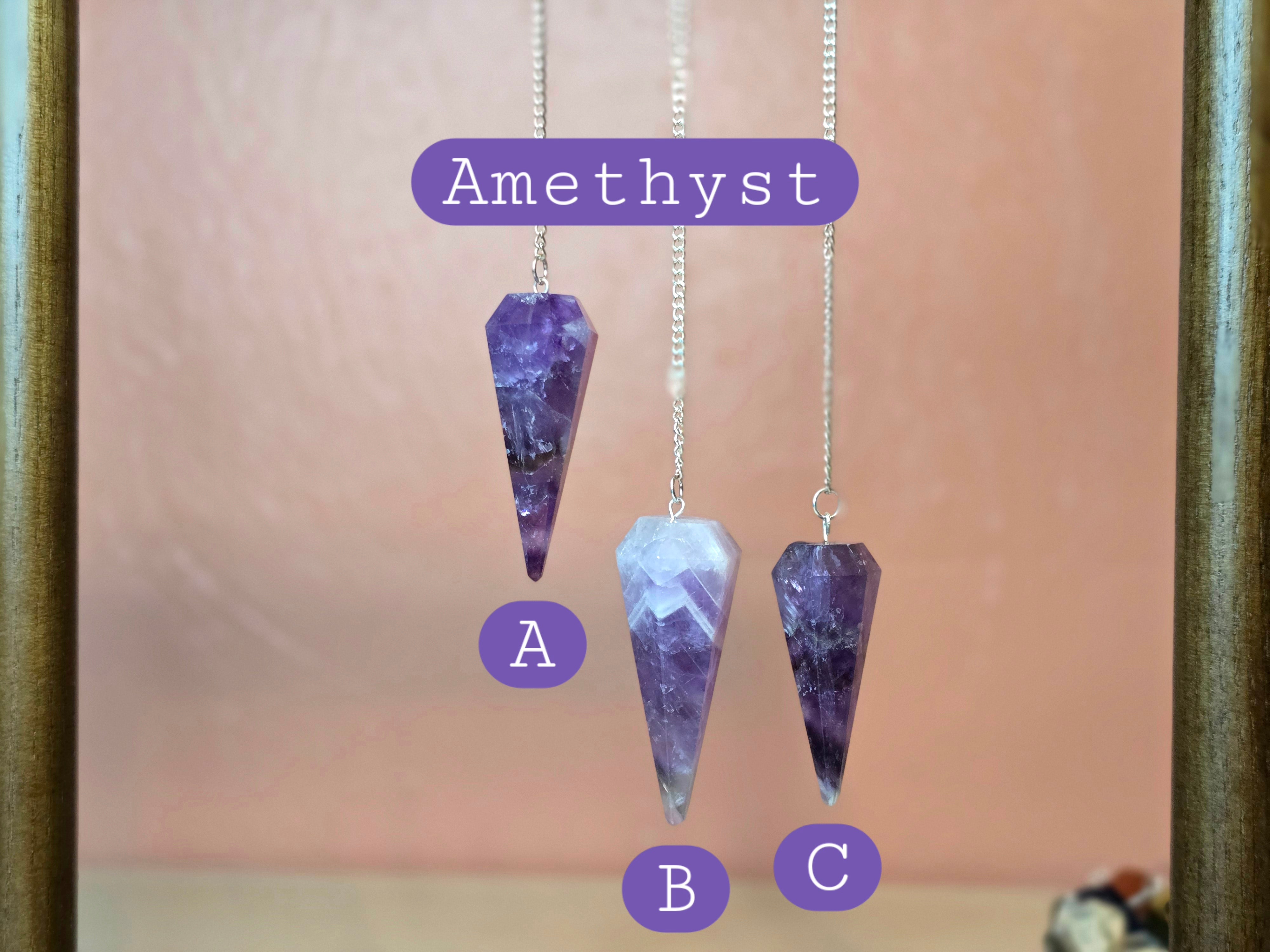 Amethyst Pendulum Divination Tool Crystal Pendulum Witchcraft